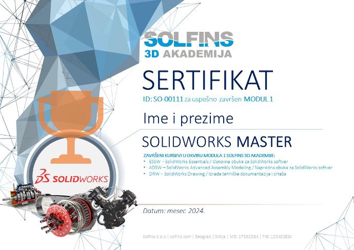 SolidWorks obuka | Solfins 3D kompanija